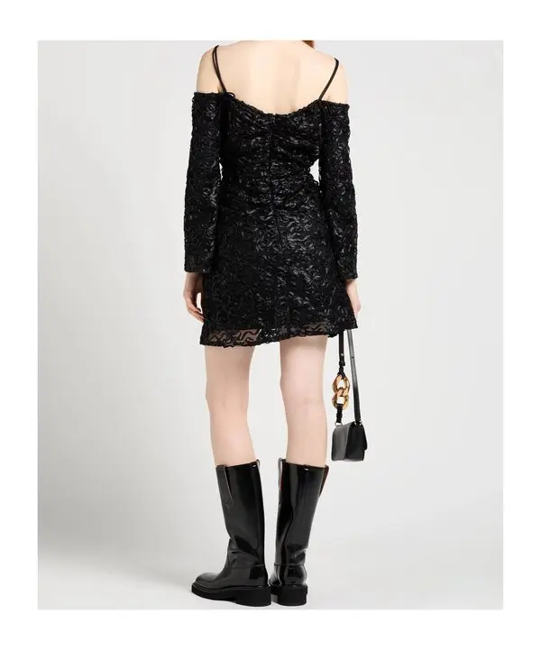 GANNI Long Sleeve Suspenders Dress