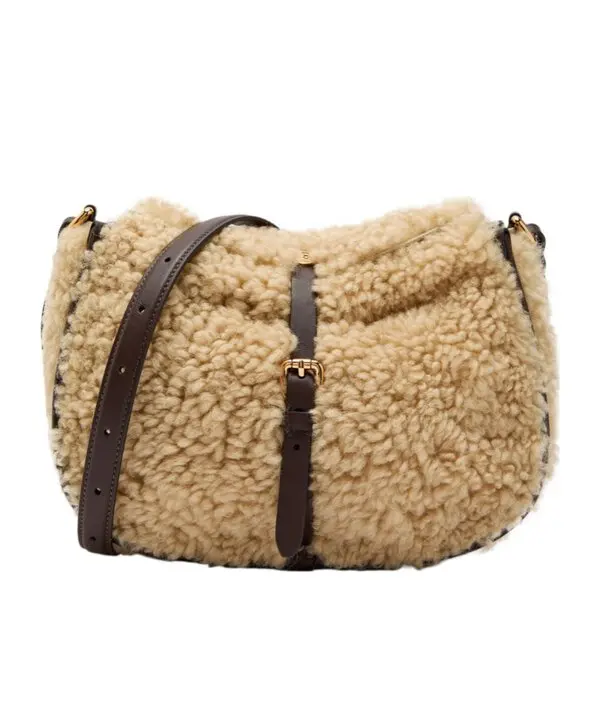 Etro Shearling Cross-body Bag - Nude
