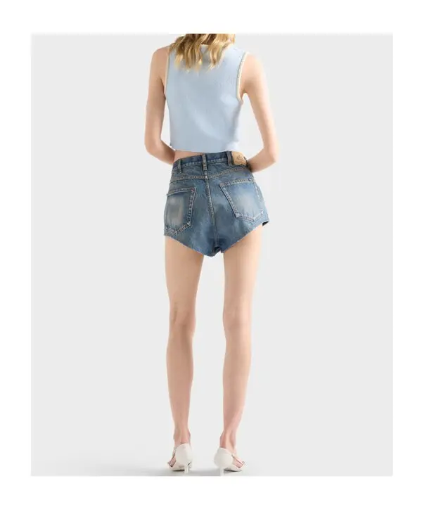 Prada Cotton Bouclé Crop Top With Embellishments