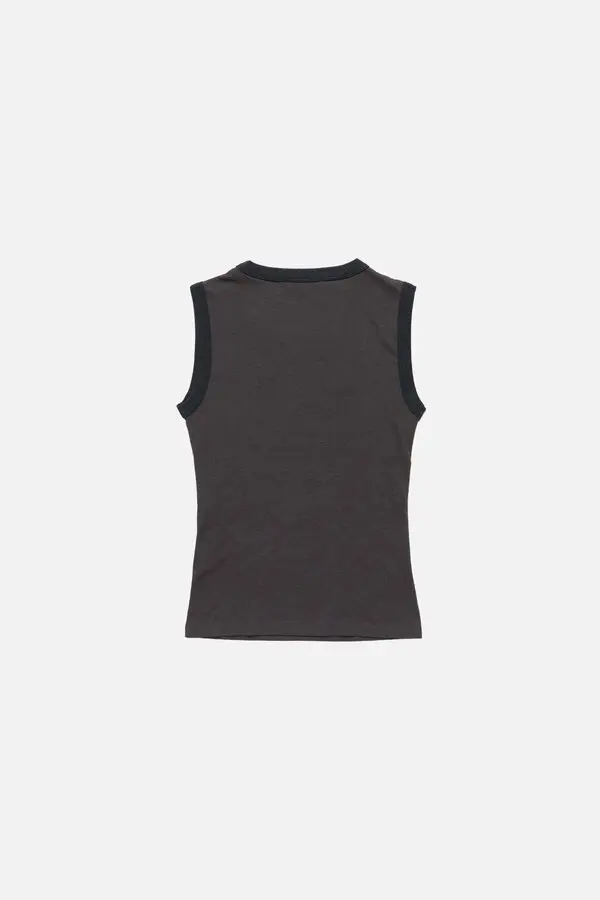 Acne Studios Graphic Print Sleeveless Tank - Anthracite Gray