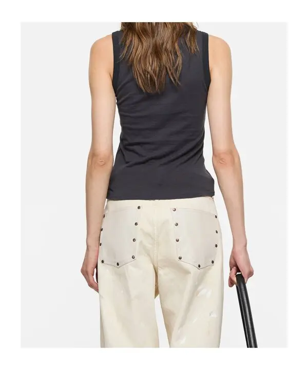 Acne Studios Graphic Print Sleeveless Tank - Anthracite Gray