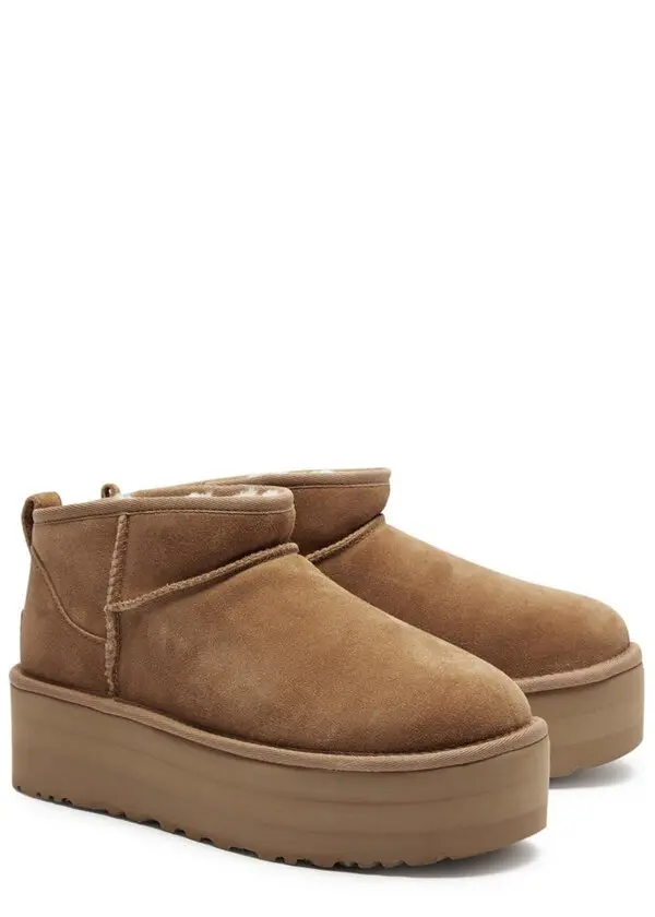 UGG Classic Ultra Mini Suede Flatform Boots
