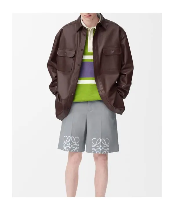 Loewe Collared Pocket Detailed Jacket - Chocolate Brown