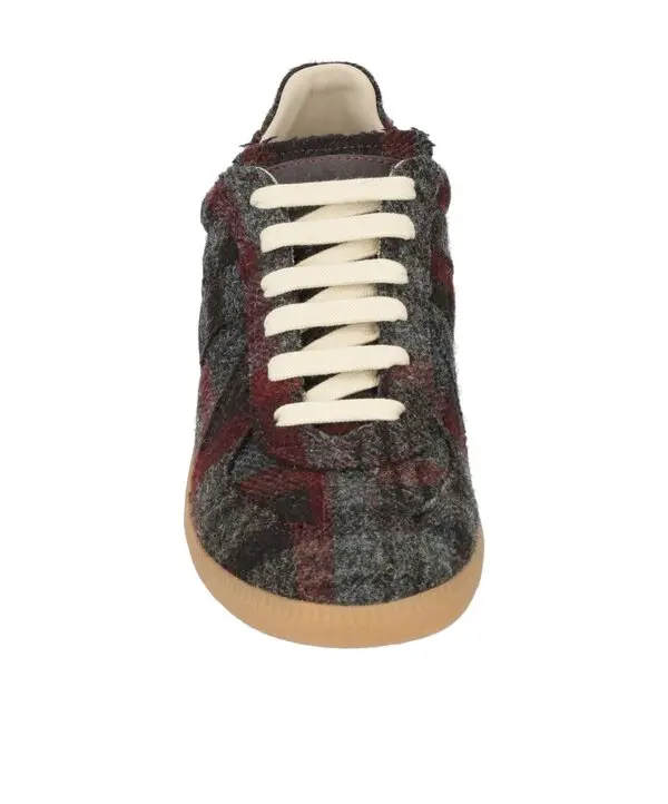 MAISON MARGIELA Low-top Tartan Flannel Lace-up Sneakers