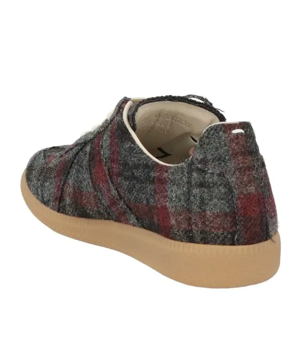 MAISON MARGIELA Low-top Tartan Flannel Lace-up Sneakers