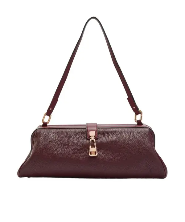 Gabriela Hearst Paola Grained Leather Clutch - Red