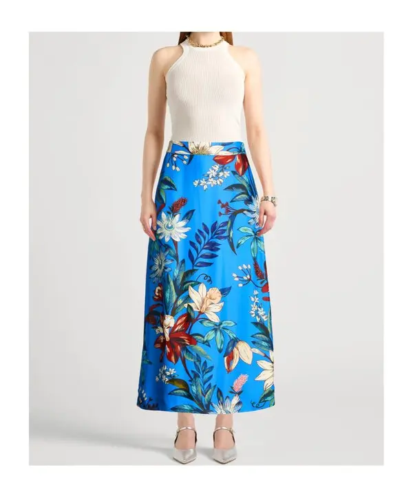 Farm Rio Floral Midi Skirt