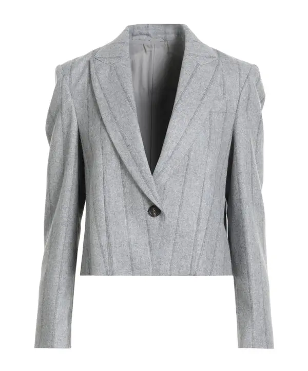 Brunello Cucinelli Single-breasted Striped Flannel Blazer