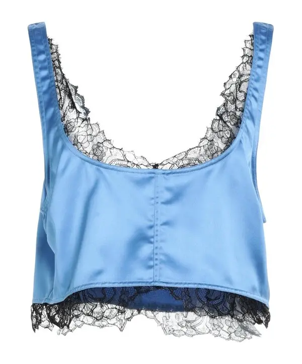 GANNI Crewneck Crop Top - Blue