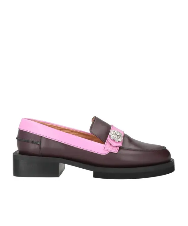 GANNI Round Toe Two-tone Platform Loafers