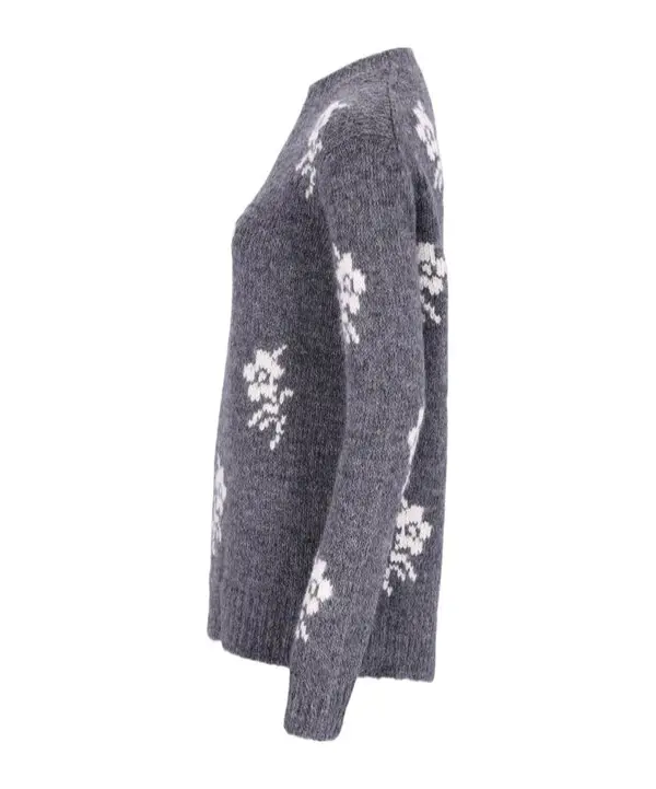 JIL SANDER Floral Pattern Crew Neck Sweater