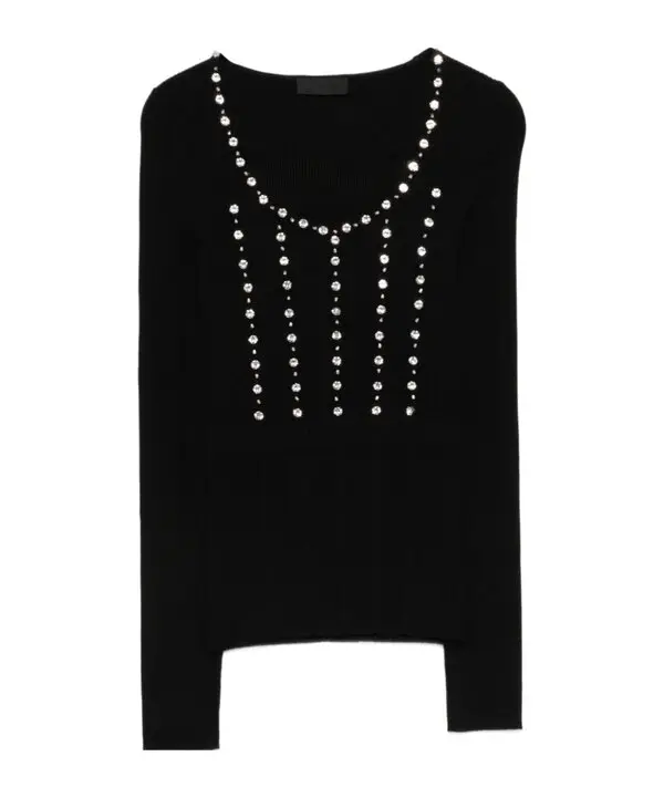 Liu Jo Embellished Long Sleeve Knit Top