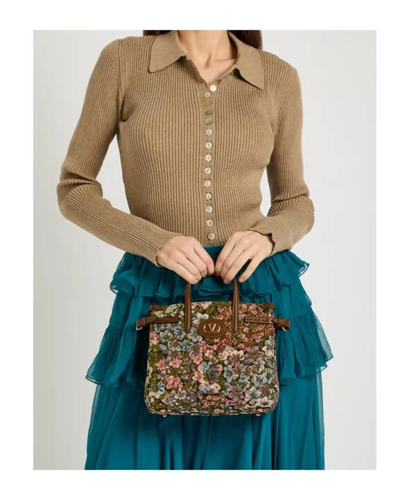 Valentino Garavani Antibes Small Floral-jacquard Tote Bag