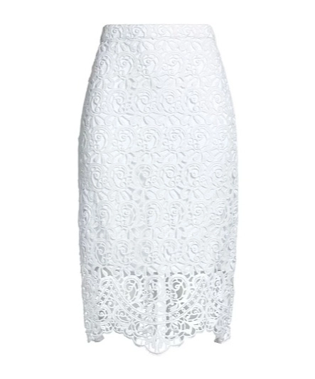 Burberry Lace Pencil Midi Skirt