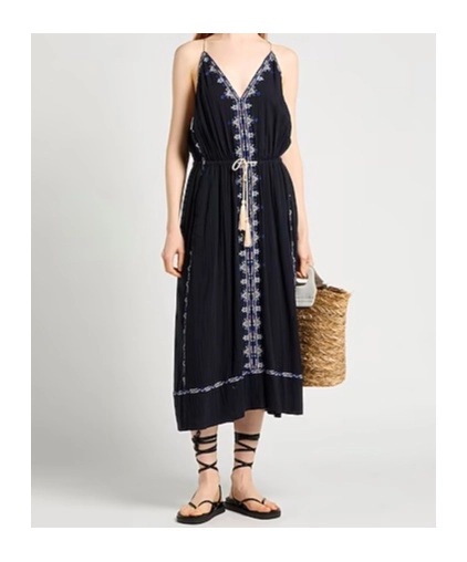 Isabel Marant Étoile Sleeveless Maxi Dress With Embroidered Appliqués And Tassels