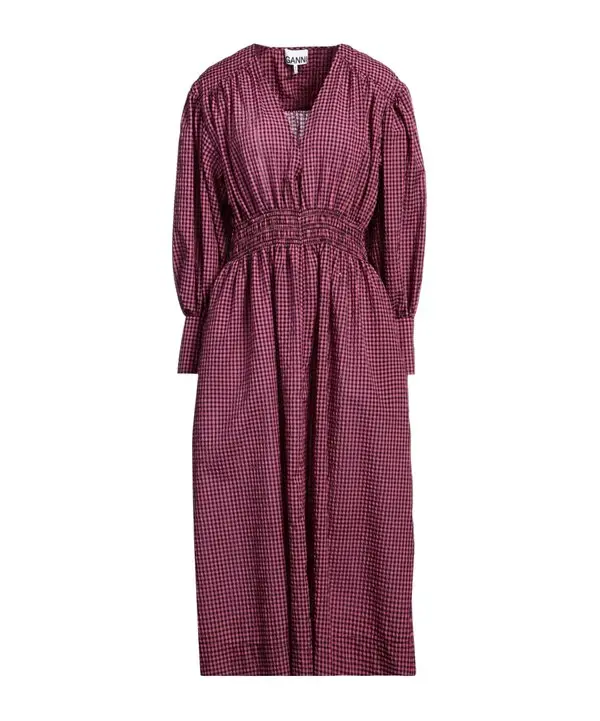 GANNI V-neck Flared Dress