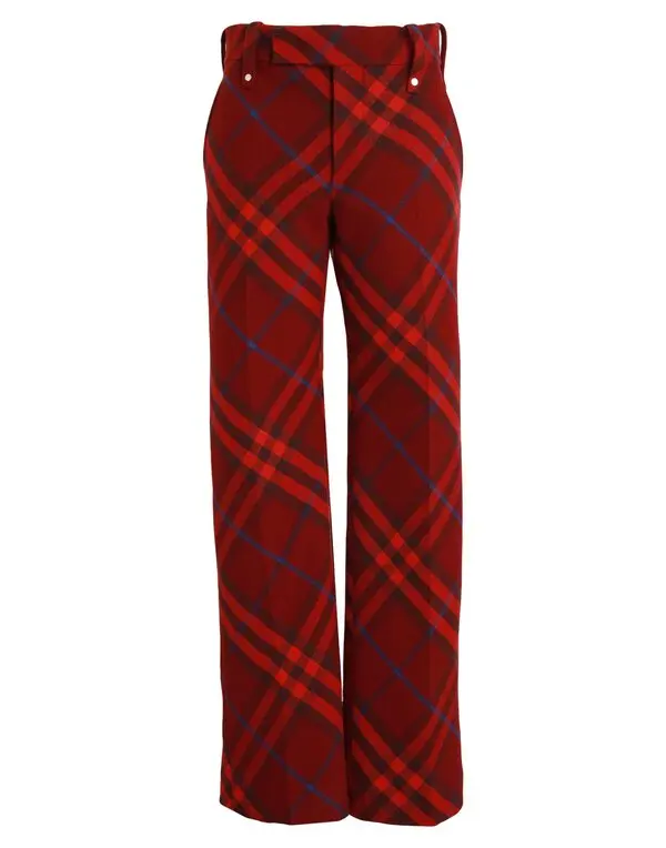 Burberry Plaid High-waist Straight-leg Trousers