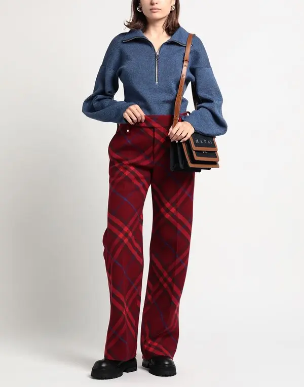 Burberry Plaid High-waist Straight-leg Trousers