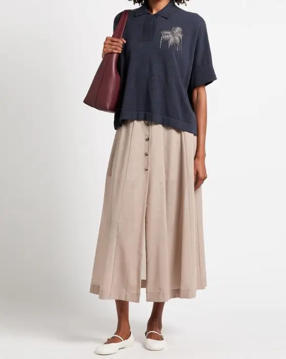 Brunello Cucinelli Cashmere Embroidered Polo