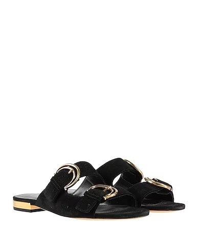 Chloé Suede Flat Sandals With Buckle Detail