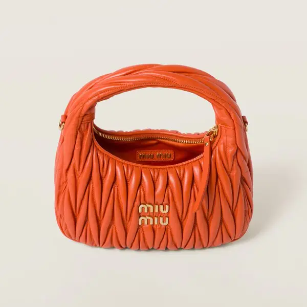 Miu Miu Wander Matelassé Nappa Leather Hobo Bag