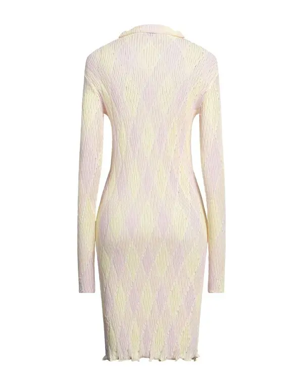 Burberry Knitted Geometric Print Turtleneck Midi Dress