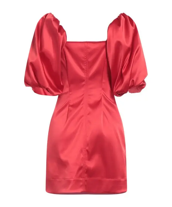 GANNI Puff Sleeve Dress With Square Neck And Zipper Closure