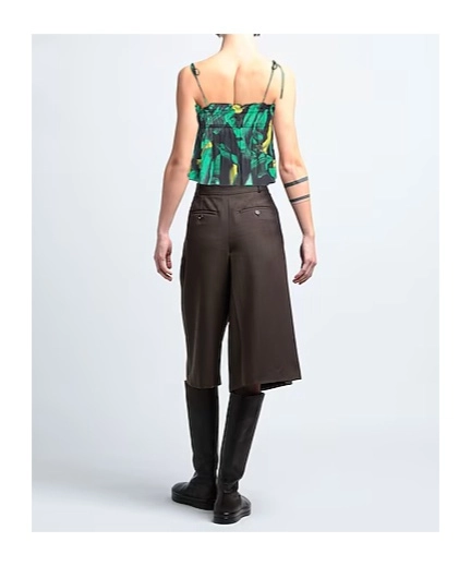 GANNI Sleeveless Floral Print Top With Deep Neckline