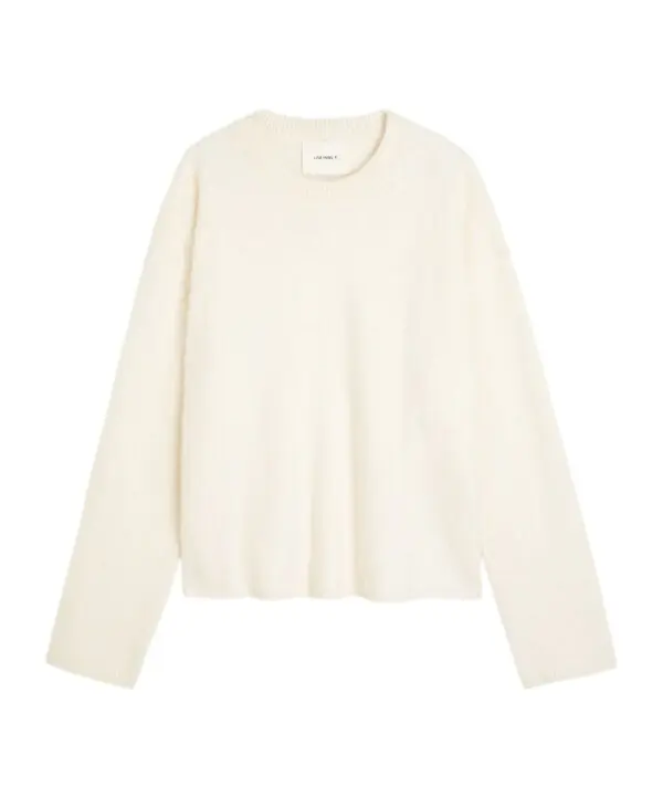 LISA YANG Brushed Cashmere Crewneck Jumper - White