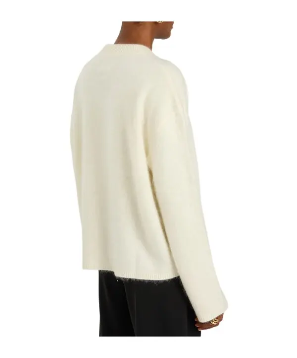 LISA YANG Brushed Cashmere Crewneck Jumper - White