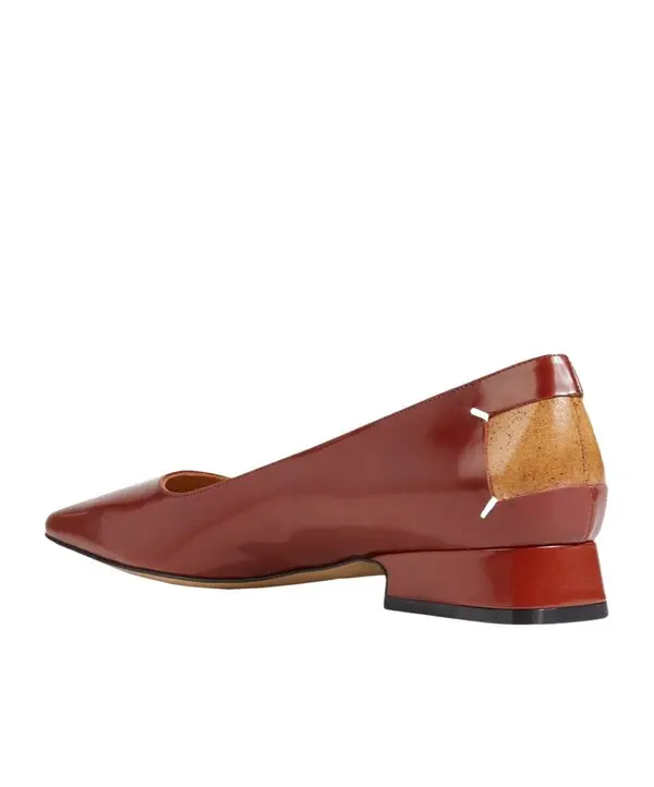 MAISON MARGIELA Minimalist Patent Leather Ballet Flats - Brown