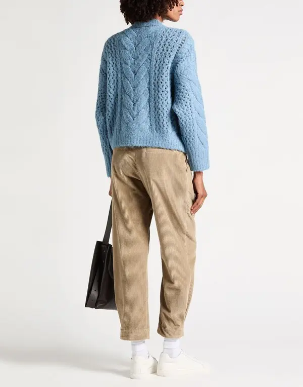 Brunello Cucinelli Medium-thickness V-neck Solid-color Long-sleeved Knitted Sweater
