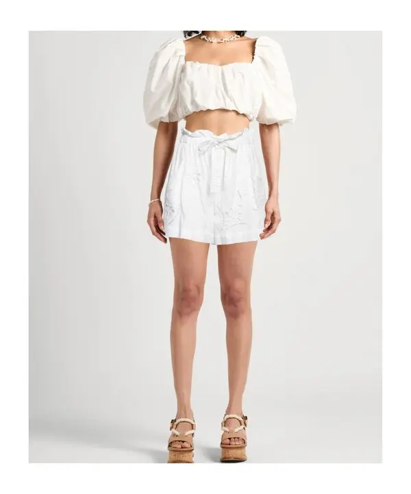 Isabel Marant Étoile Drawstring Belted Broderie Anglaise Shorts