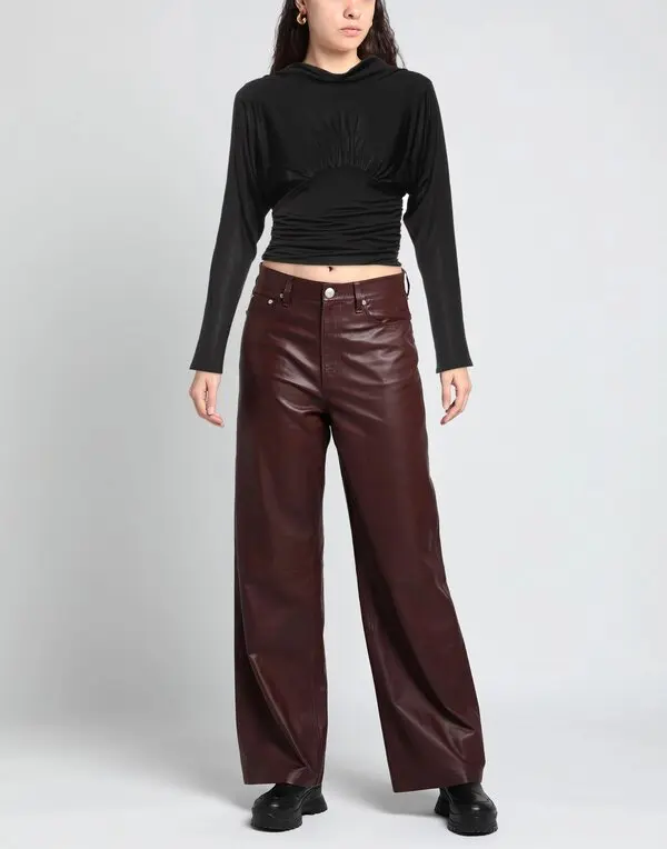 Saint Laurent Solid Color Long Sleeve Cropped Top