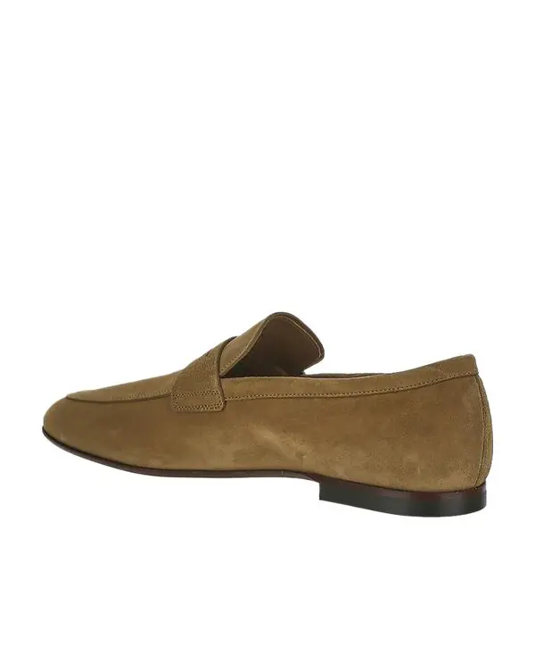 TOD'S Almond Toe Slip-on Loafers With Monogram