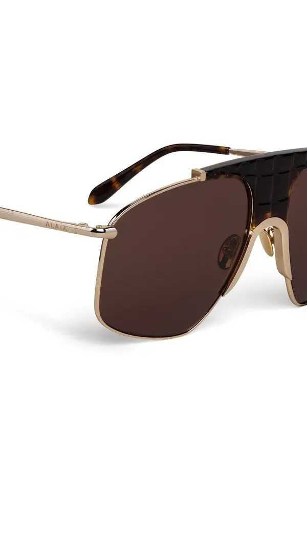Alaïa Aviator Sunglasses - Gold/brown