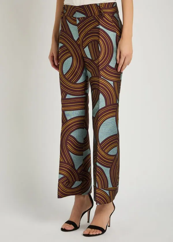 La DoubleJ Hendrix Jacquard Flared-leg Trousers