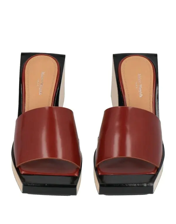 MAISON MARGIELA Leather Wedge Slide Sandals