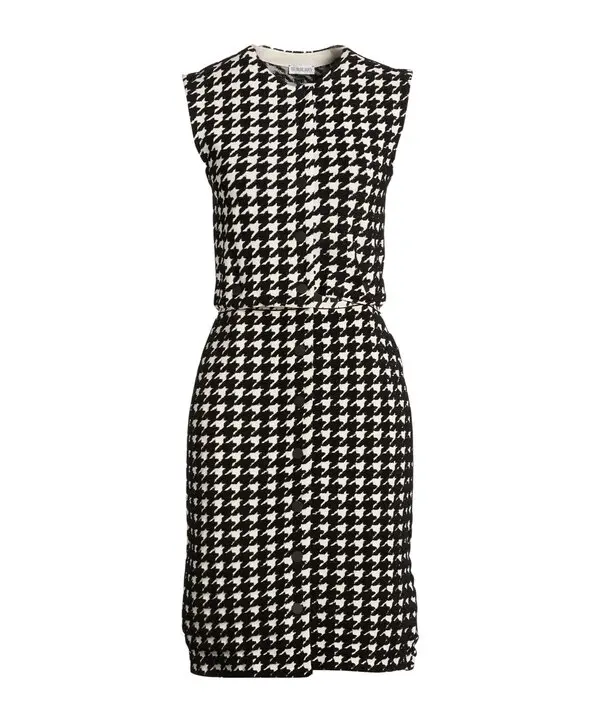 Burberry Sleeveless Knit Houndstooth Dress