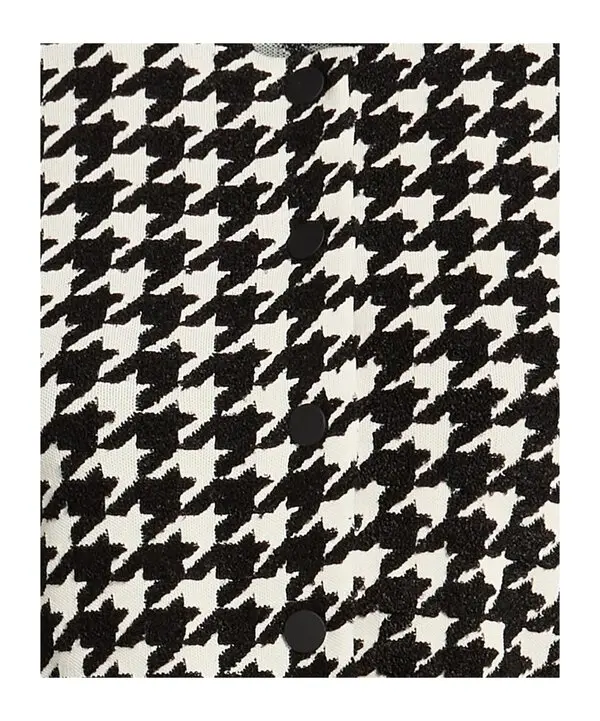 Burberry Sleeveless Knit Houndstooth Dress