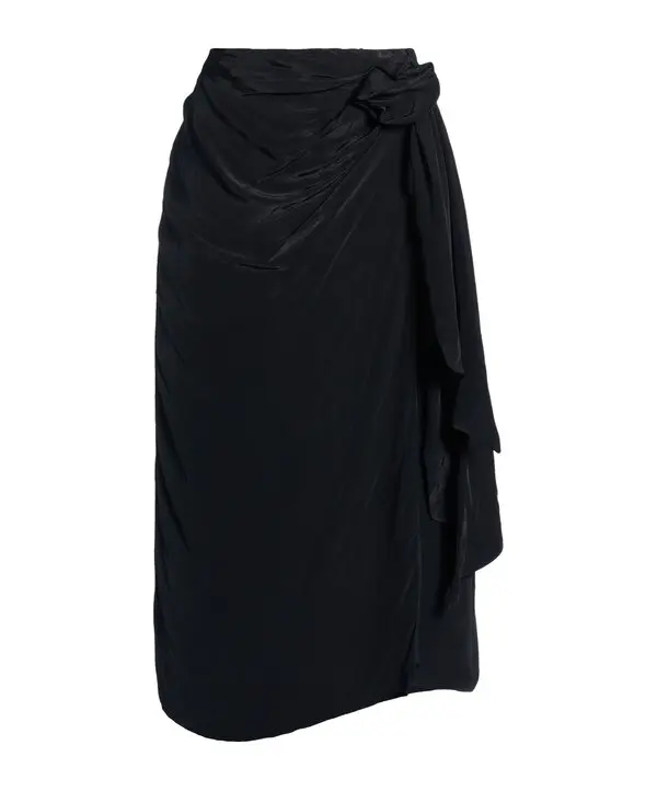 Farm Rio Asymmetrical Pleated Midi Skirt