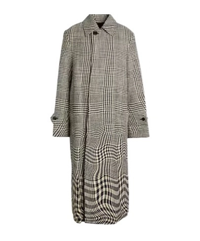 Burberry Single-breasted Checked Jacquard Coat