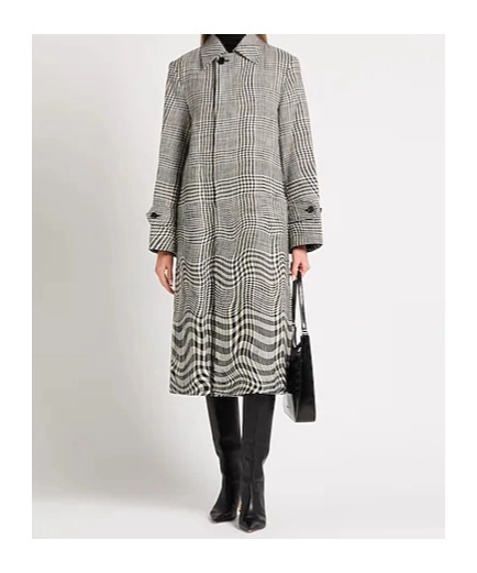 Burberry Single-breasted Checked Jacquard Coat
