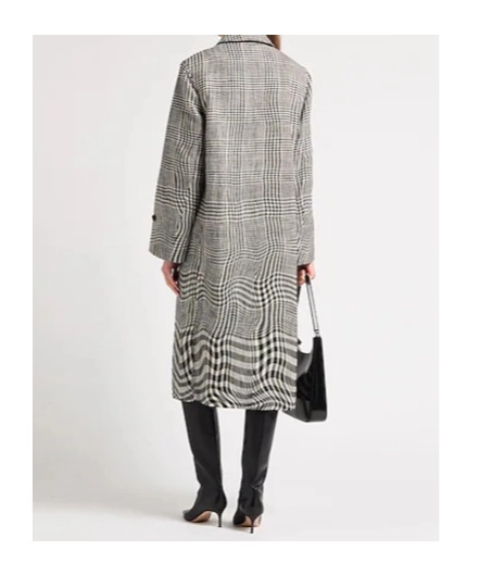 Burberry Single-breasted Checked Jacquard Coat