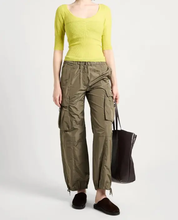 GANNI Crewneck Short Sleeve Fine Knit Jumper