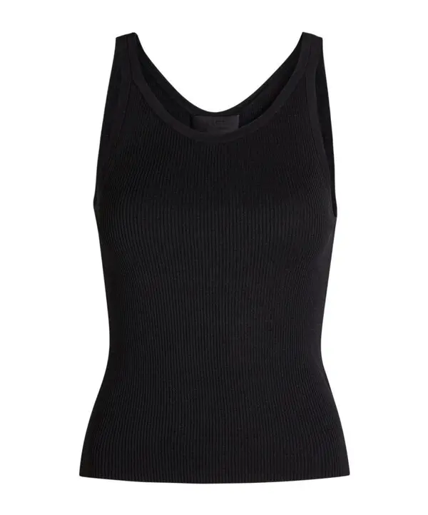 NILI LOTAN Selah Ribbed Silk Tank - Black