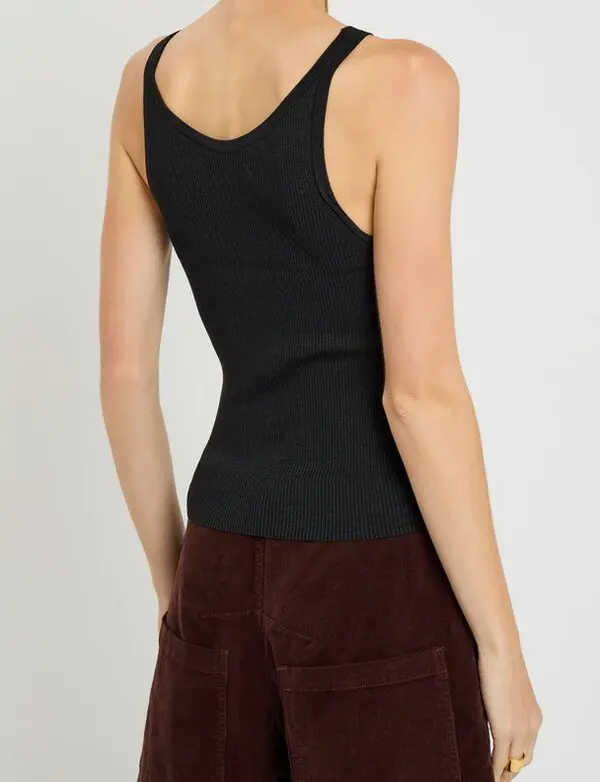 NILI LOTAN Selah Ribbed Silk Tank