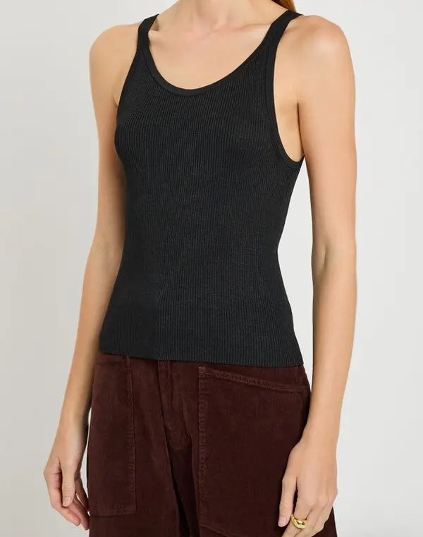 NILI LOTAN Selah Ribbed Silk Tank
