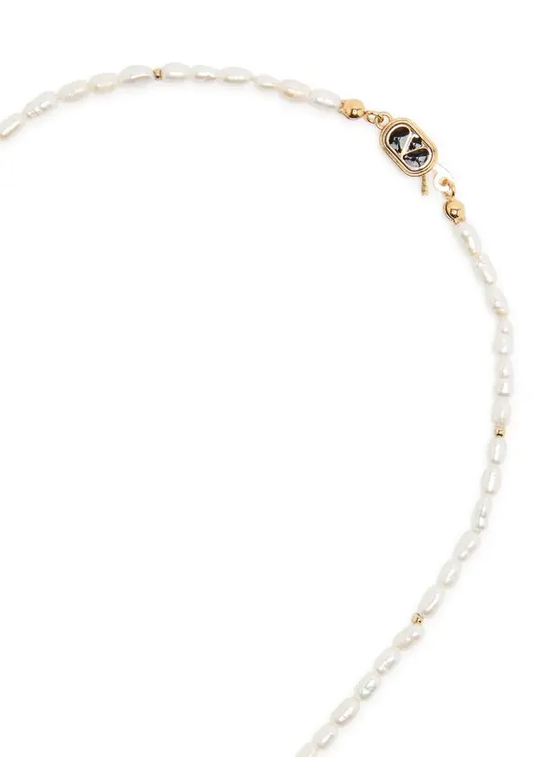 Valentino Garavani Ovalette Beaded Pearl Necklace