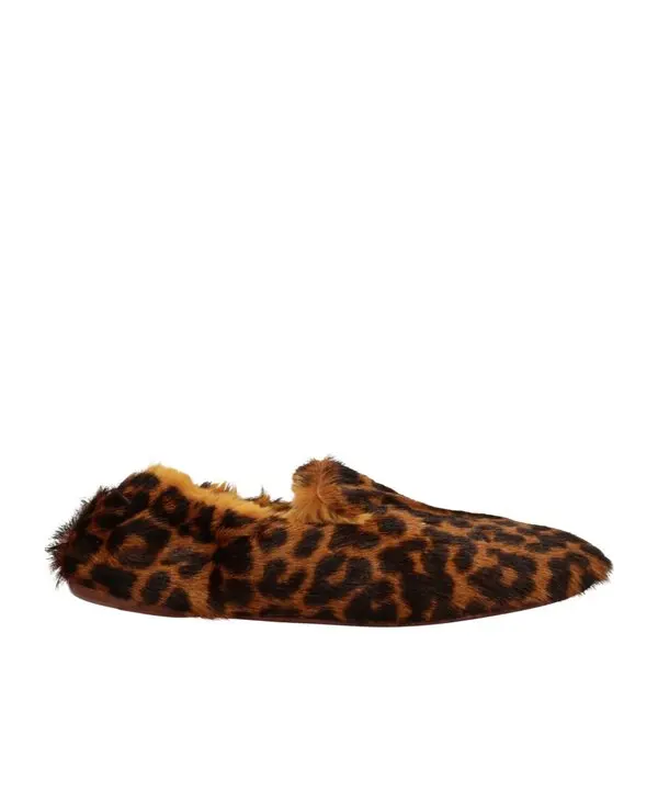 MAISON MARGIELA Leopard Print Round Toe Flat Shoes